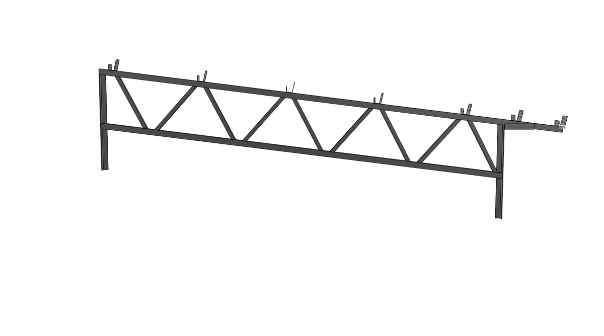 Square Tube Steel Trusses - Lean To Metal Roof Trusses 1.5" or 2" Squa ...